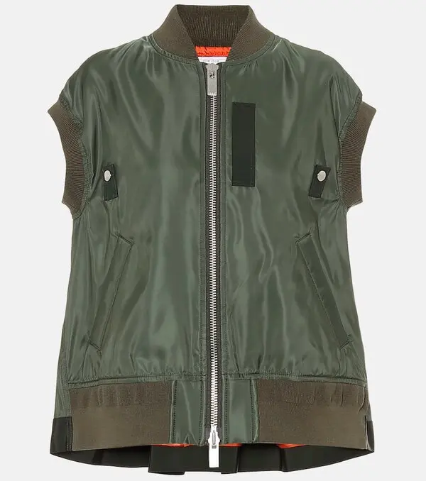 Sacai Nylon Vest - Green
