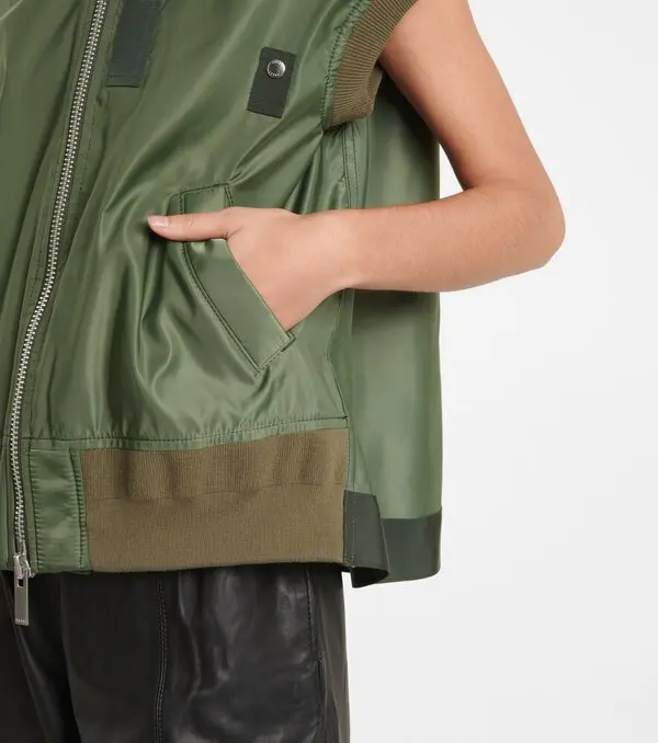 Sacai Nylon Vest - Green