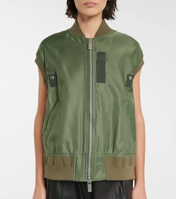 Sacai Nylon Vest - Green