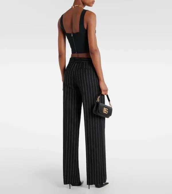 Dolce & Gabbana Lace-trimmed Jacquard Bustier - Black