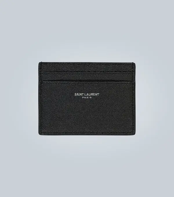 Saint Laurent Leather Card Holder - Black
