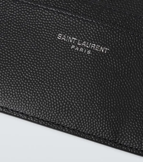 Saint Laurent Leather Card Holder - Black