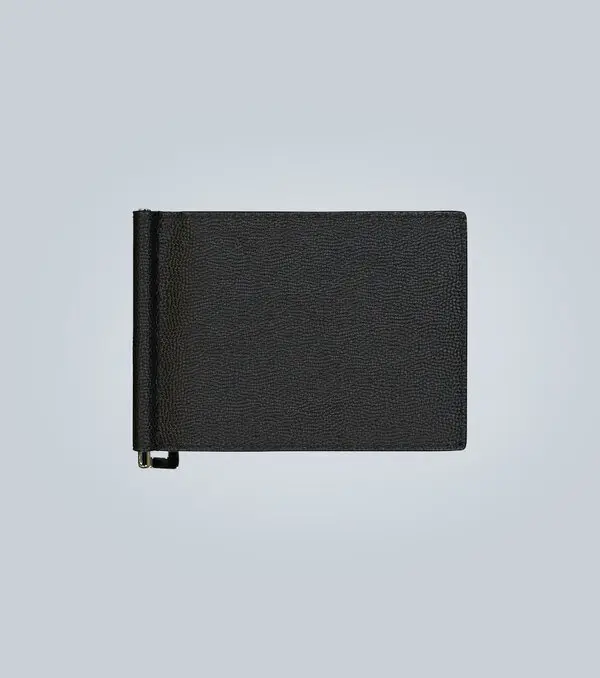 Saint Laurent Grain Leather Wallet With Money Clip - Black