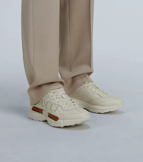 Gucci Rhyton Leather Sneakers - White