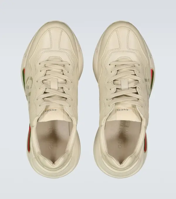 Gucci Rhyton Leather Sneakers - White