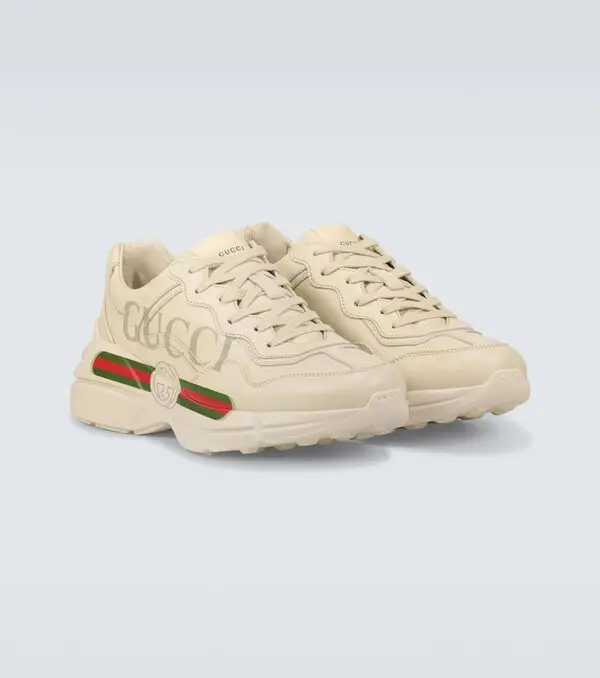 Gucci Rhyton Leather Sneakers - White