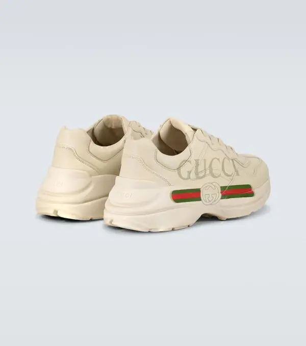 Gucci Rhyton Leather Sneakers - White