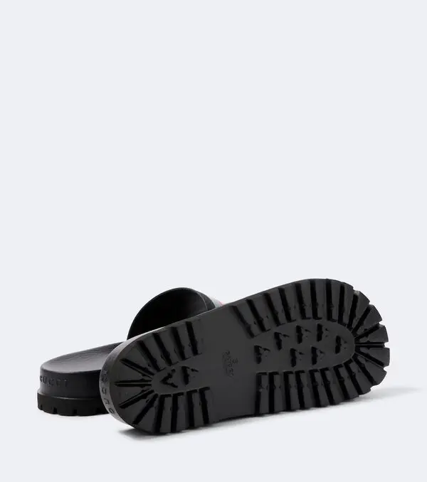 Gucci Striped Web Slide Sandals - Black