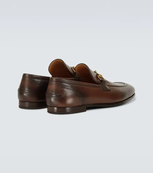 Gucci Jordaan Leather Loafers - Brown