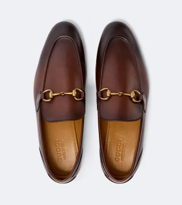 Gucci Jordaan Leather Loafers - Brown