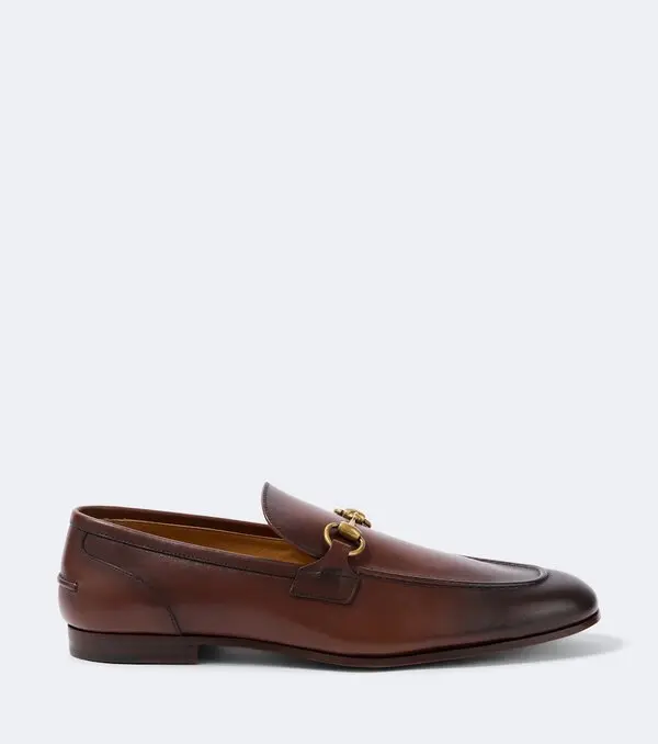Gucci Jordaan Leather Loafers - Brown