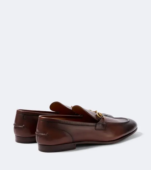 Gucci Jordaan Leather Loafers - Brown