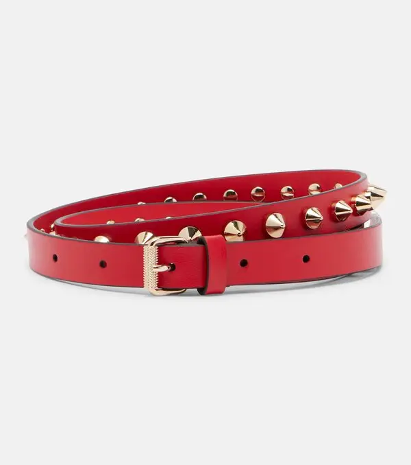 CHRISTIAN LOUBOUTIN Loubispikes Leather Belt - Red