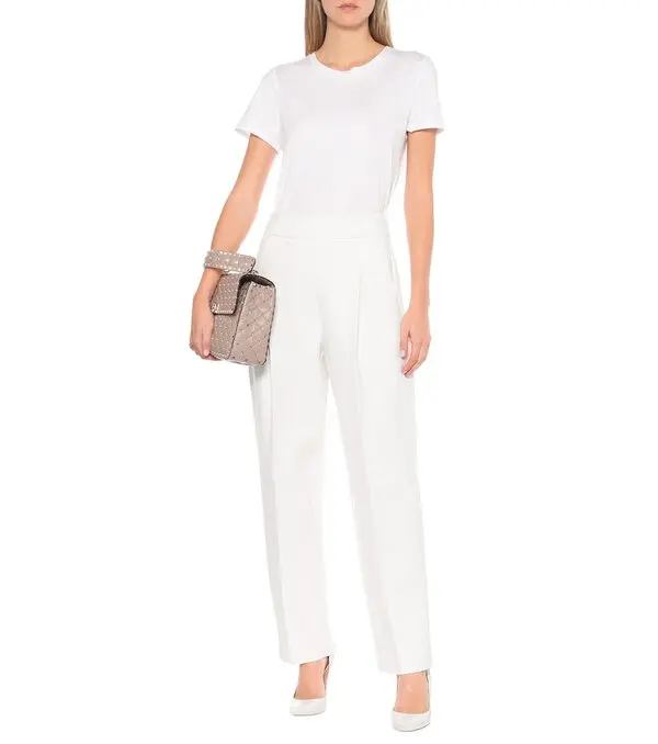 Oscar De La Renta High-rise Wool-blend Cady Pants