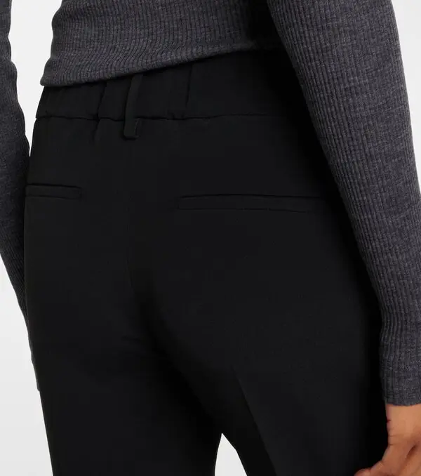 Brunello Cucinelli Silk-blend Cropped Pants - Black