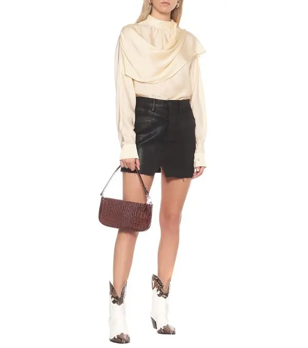 By Far Rachel Leather Shoulder Bag - Brown