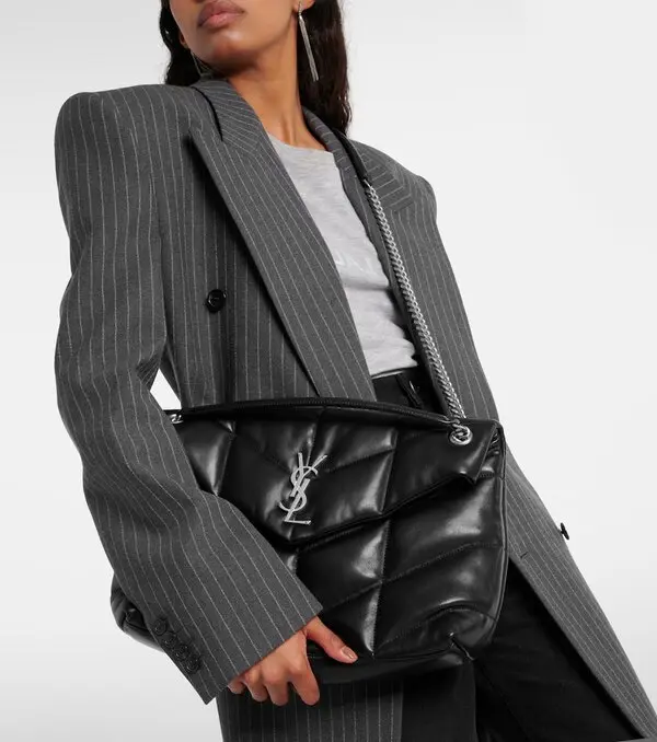 Saint Laurent Puffer Medium Leather Shoulder Bag - Black