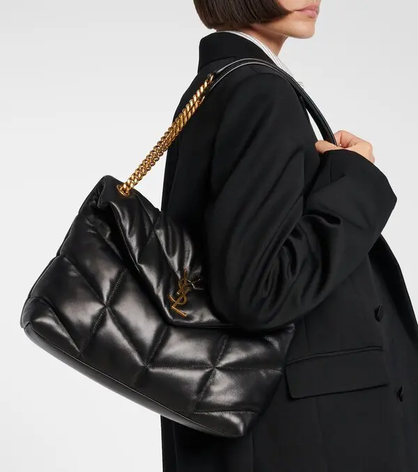 Saint Laurent Puffer Medium Leather Shoulder Bag - Black