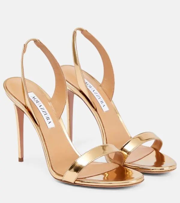 AQUAZZURA So Nude 105 Patent Leather Sandals