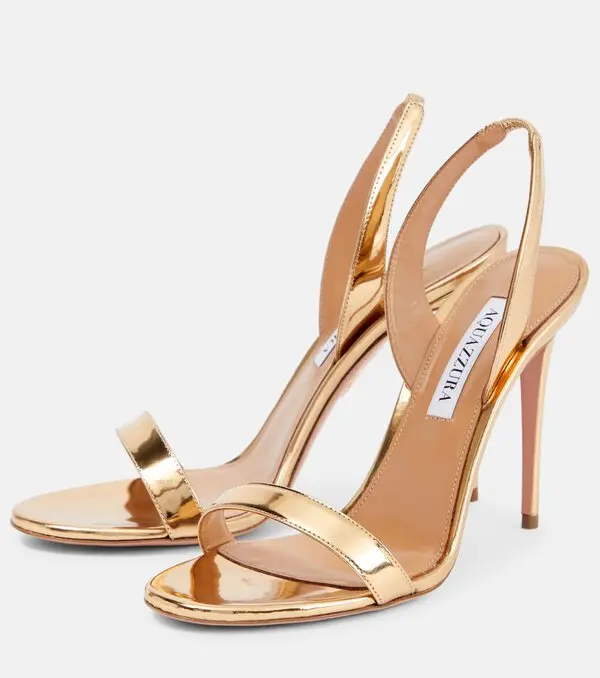 AQUAZZURA So Nude 105 Patent Leather Sandals