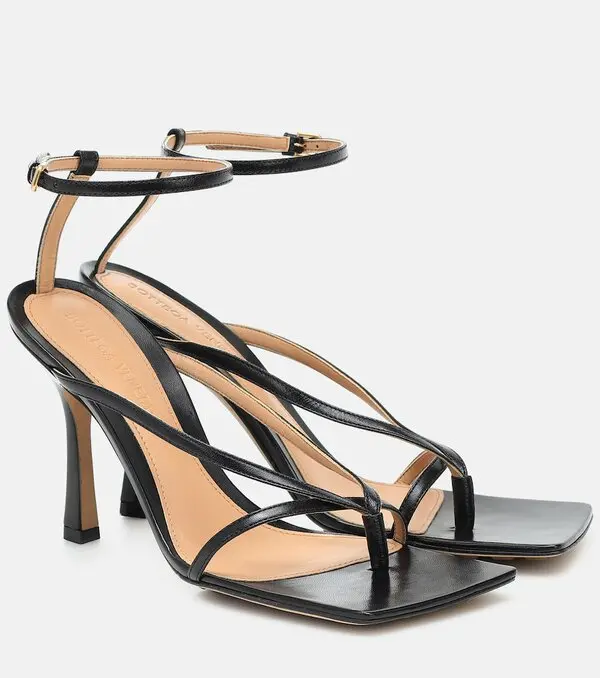 Bottega Veneta Stretch Leather Sandals - Black
