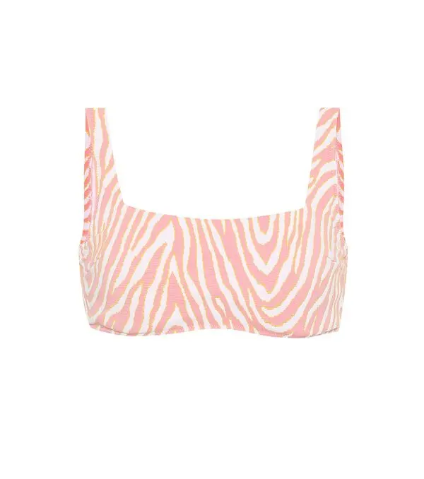 Heidi Klein Cape Town Zebra-print Bikini Top - Pink
