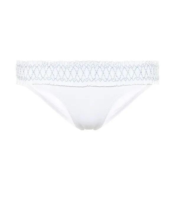 Heidi Klein Antilles Smocked Bikini Bottom - White