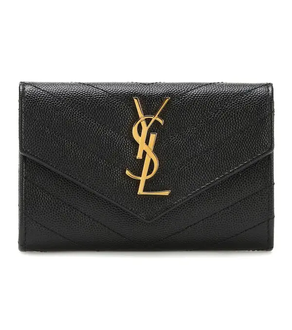 Saint Laurent Monogram Small Leather Wallet - Black
