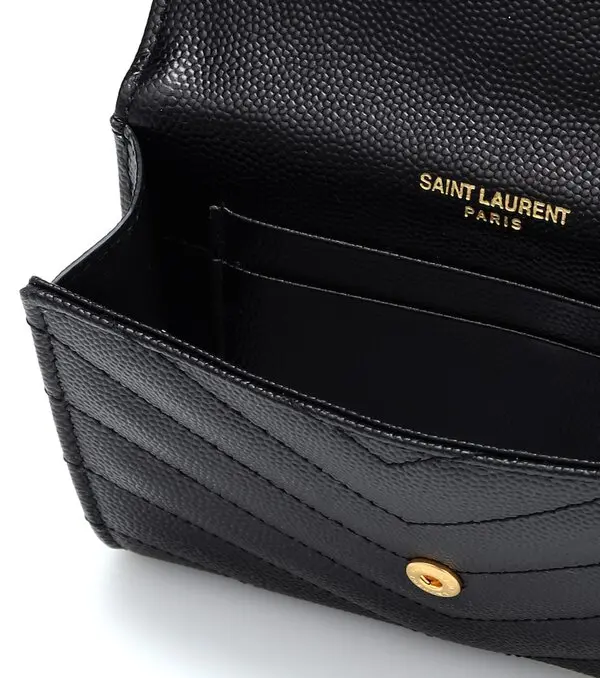 Saint Laurent Monogram Small Leather Wallet - Black