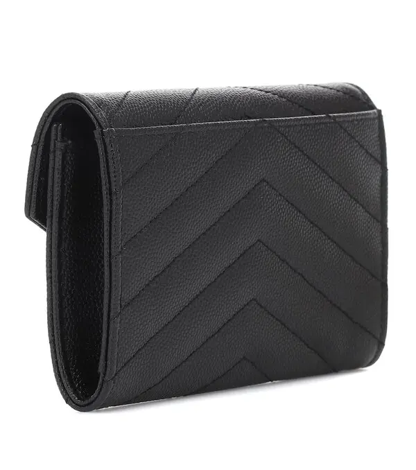 Saint Laurent Monogram Small Leather Wallet - Black