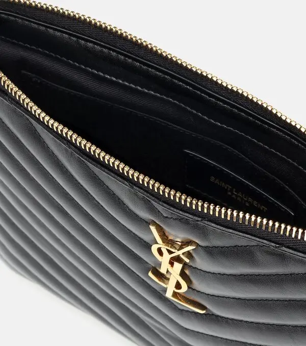 Saint Laurent Cassandre Matelassé Leather Pouch - Black