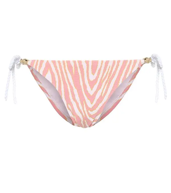 Heidi Klein Cape Town Zebra-print Bikini Bottom - Pink