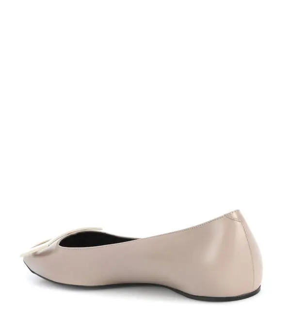 ROGER VIVIER Belle Vivier Leather Ballet Flats - Grey