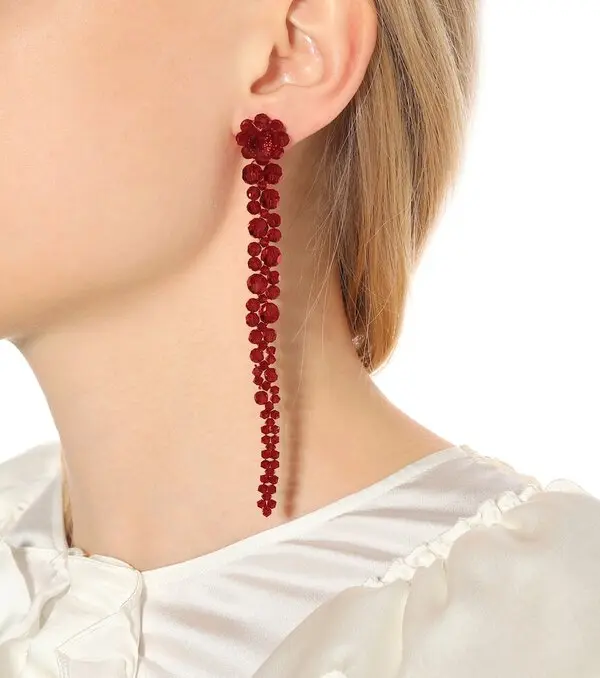 Simone Rocha Crystal Earrings - Red