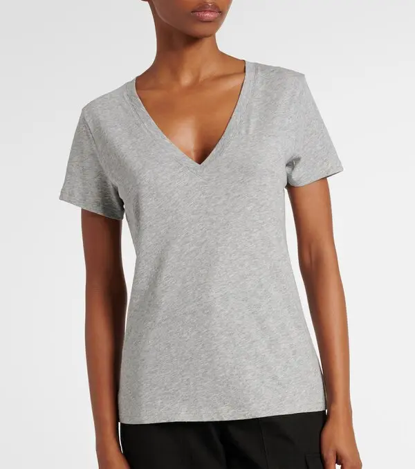 Vince Pima Cotton V-neck T-shirt - Grey