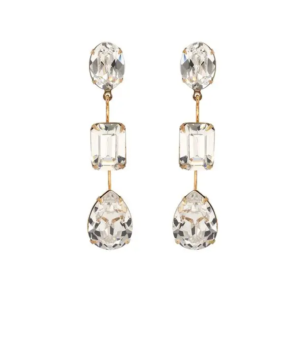JENNIFER BEHR Allanah Crystal-embellished Earrings - White