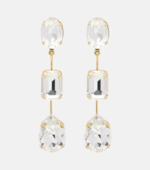 JENNIFER BEHR Allanah Crystal-embellished Earrings - White