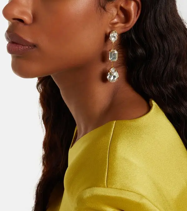 JENNIFER BEHR Allanah Crystal-embellished Earrings - White