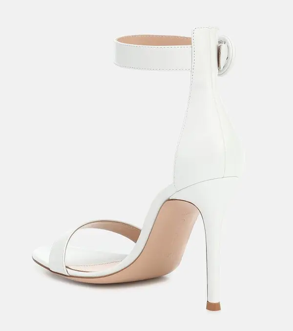 GIANVITO ROSSI Portofino 105 Leather Sandals - White