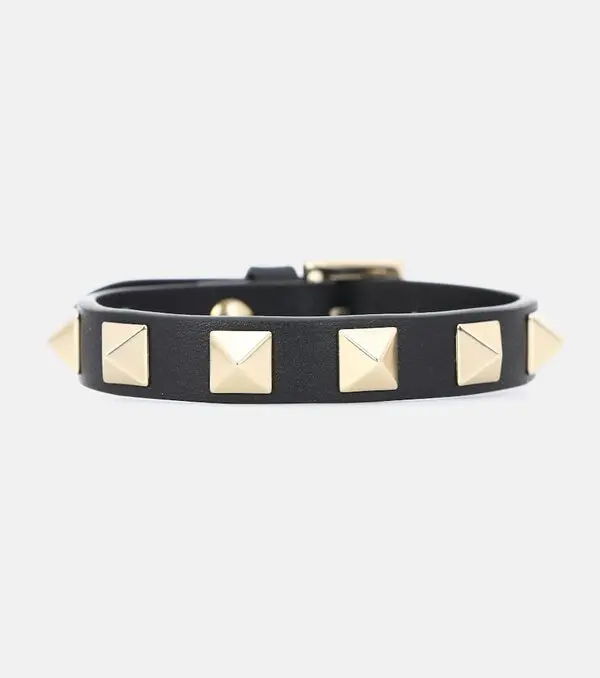 Valentino Garavani Rockstud Leather Bracelet - Black
