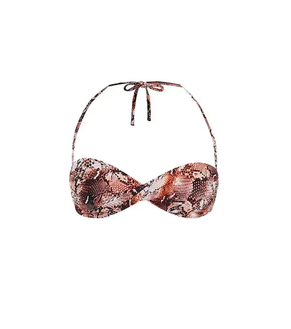Melissa Odabash Martinique Snake-effect Bikini Top - Brown