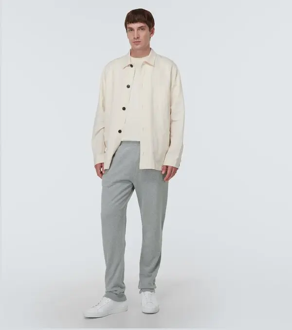 Sunspel Cotton Loopback Sweatpants - Grey