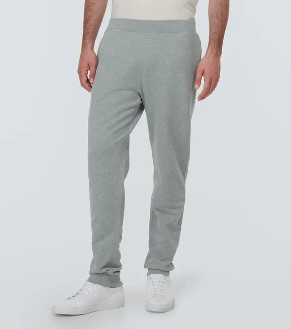 Sunspel Cotton Loopback Sweatpants - Grey