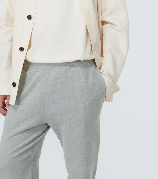 Sunspel Cotton Loopback Sweatpants - Grey