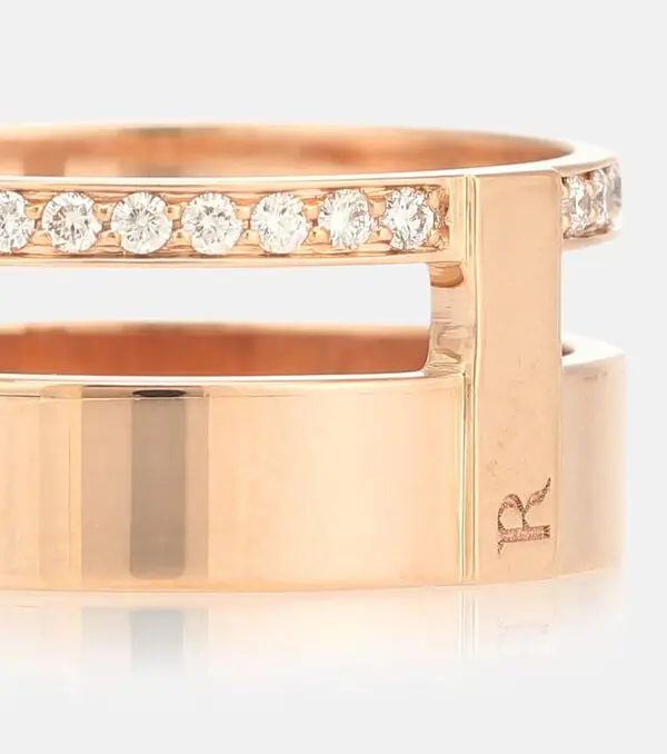 REPOSSI Berbere Module 18kt Rose And Diamond Ring
