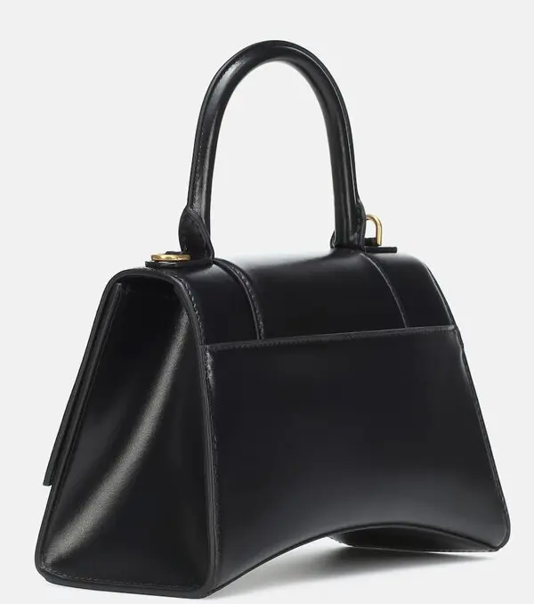 Balenciaga Hourglass Small Leather Crossbody Bag - Black
