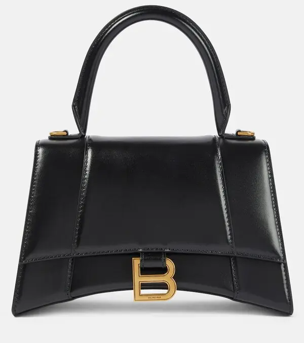 Balenciaga Hourglass Small Leather Top-handle Bag - Black
