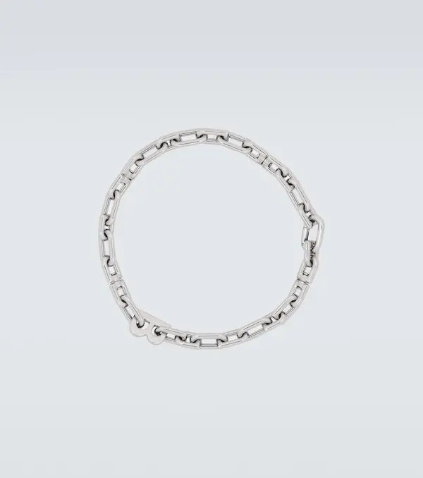 Balenciaga B Chain Thin Necklace - Silver