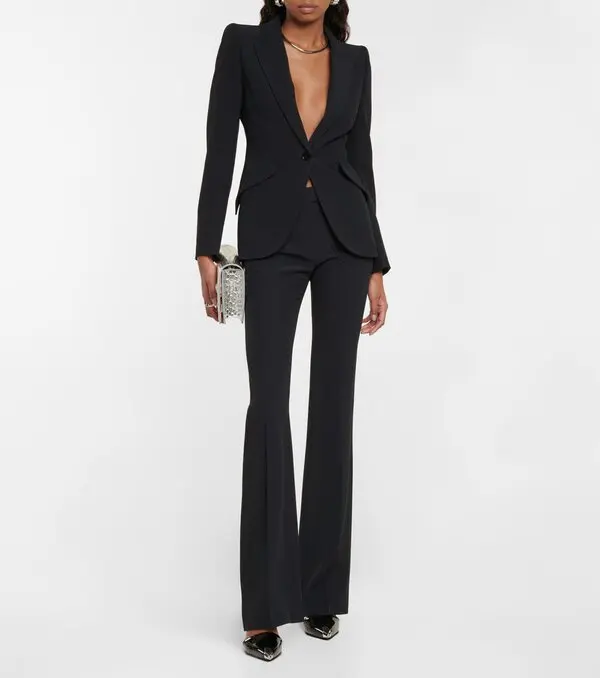 Alexander McQueen Mid-rise Flared Pants - Black