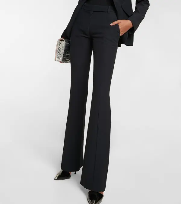 Alexander McQueen Mid-rise Flared Pants - Black